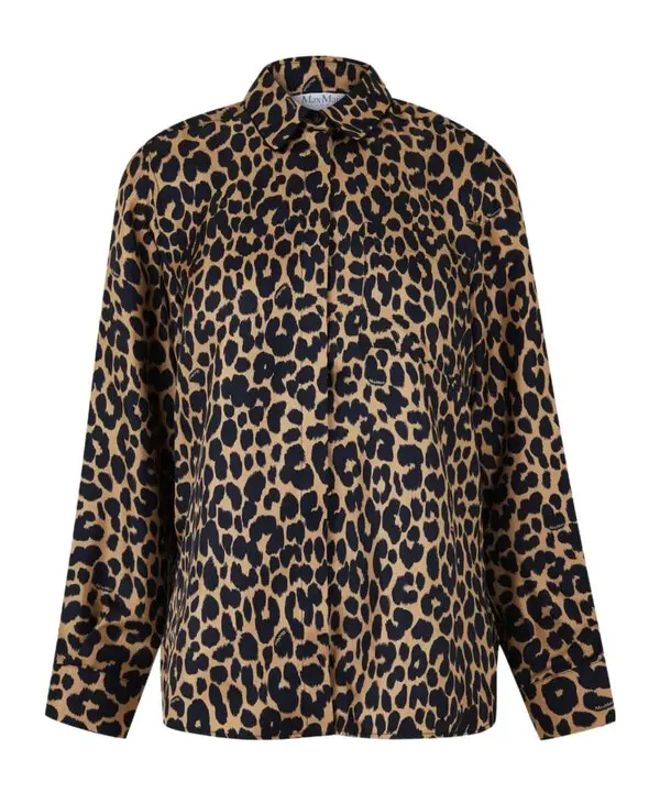 Max Mara Etna Long-sleeved Printed Shirt - Black