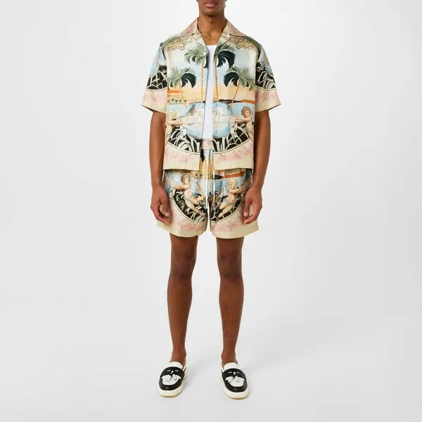 Amiri Printed Silk Shorts - Nude