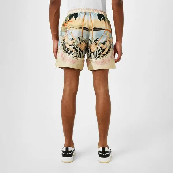 Amiri Printed Silk Shorts - Nude