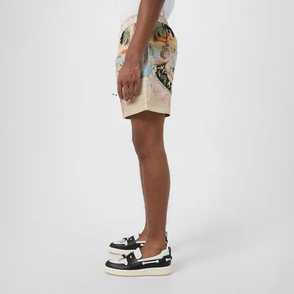 Amiri Printed Silk Shorts - Nude