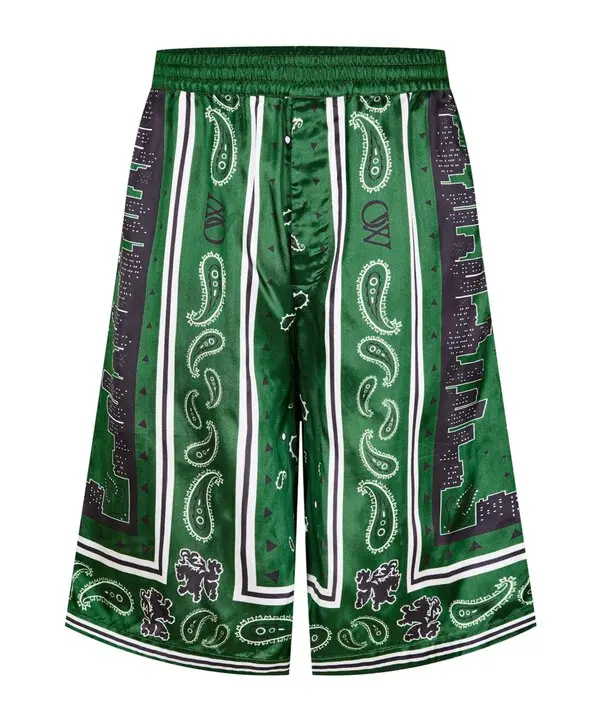 Off-White Wide-leg Bandana Print Shorts