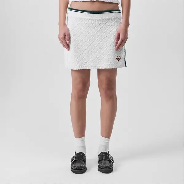 Casablanca Textured Graphic Mini Skirt
