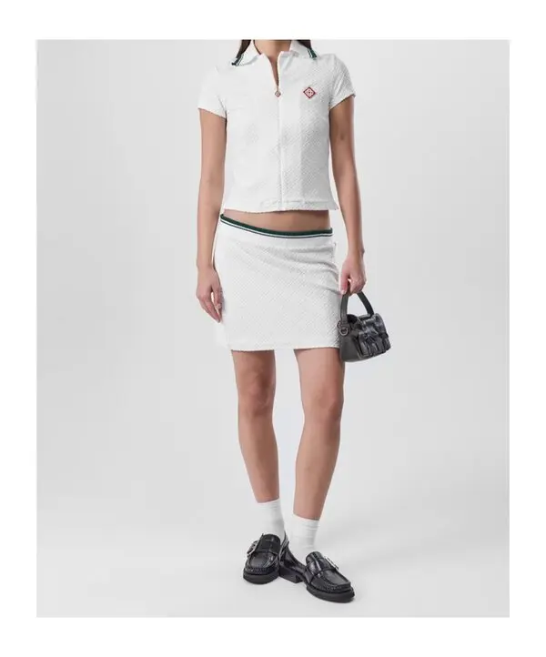 Casablanca Textured Graphic Mini Skirt