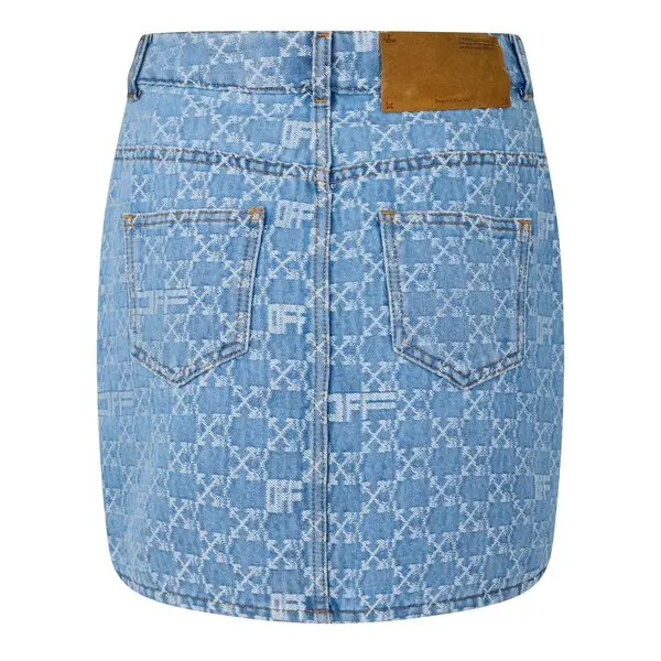 Off-White Printed Denim Mini Skirt