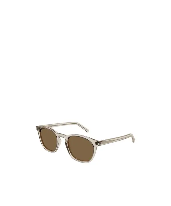 Saint Laurent Logo Framed Sunglasses - Brown