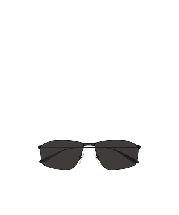 Balenciaga Rectangular Sunglasses With Logo Detailing - Black
