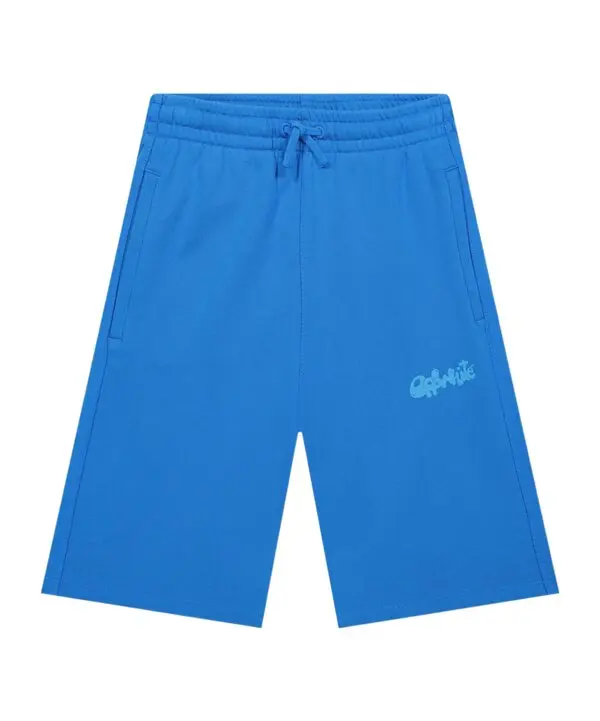 Off-White Logo Print Elastic Waist Drawstring Shorts