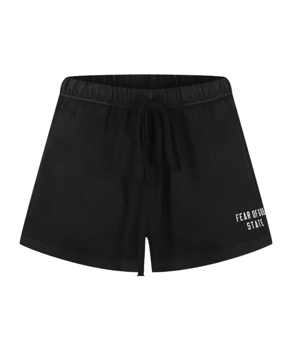 Fear Of God Elastic Waistband Shorts With Logo Print