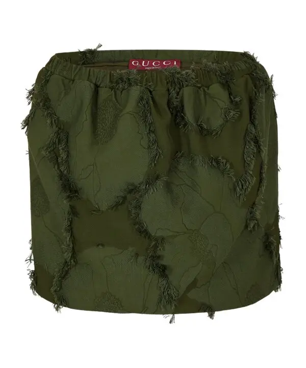 Gucci Fil Coupe Mini Skirt - Green