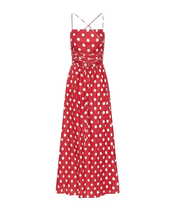Posse Lori Dress Dot Spaghetti Strap Maxi