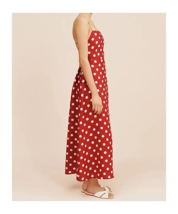 Posse Lori Dress Dot Spaghetti Strap Maxi