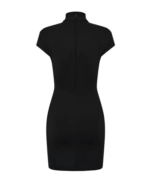 MUGLER Short Sleeve Cut Out Star Dress
