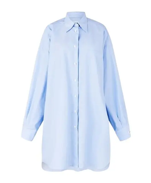 MAISON MARGIELA Classic Button-up Shirt With Straight Hem - Blue