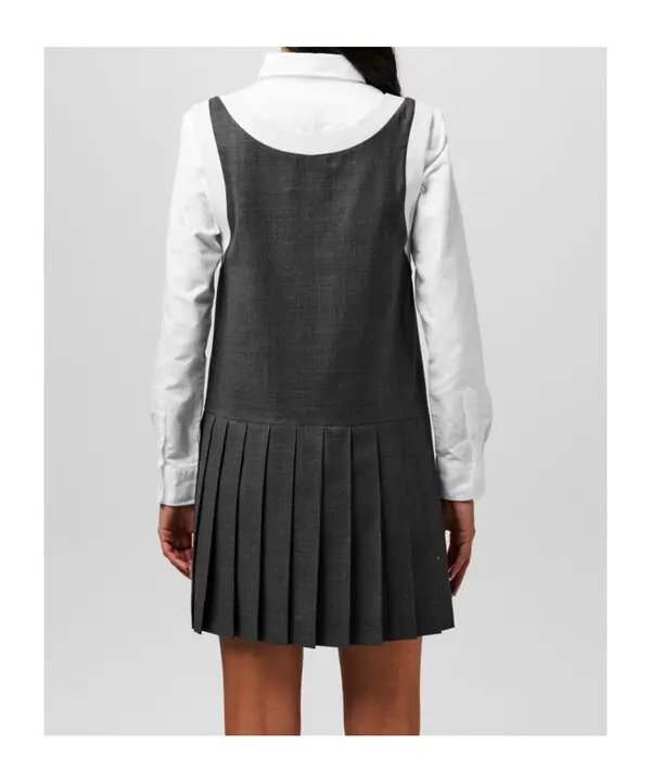 Miu Miu Logo Embroidered Pleated Mini Dress