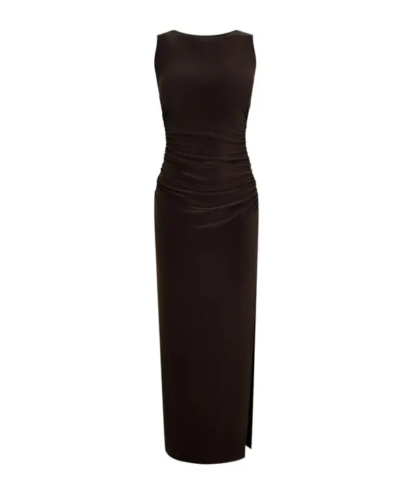 Norma Kamali Sleeveless Pleated Gown