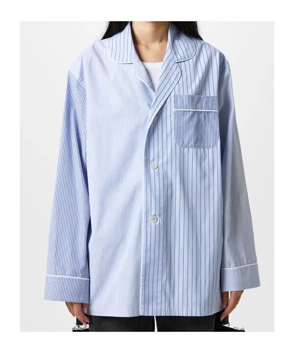 MAISON MARGIELA Striped Lapel Collar Shirt