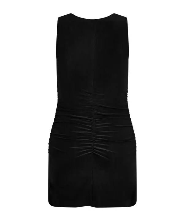 Norma Kamali Sleeveless Ruched Midi Dress