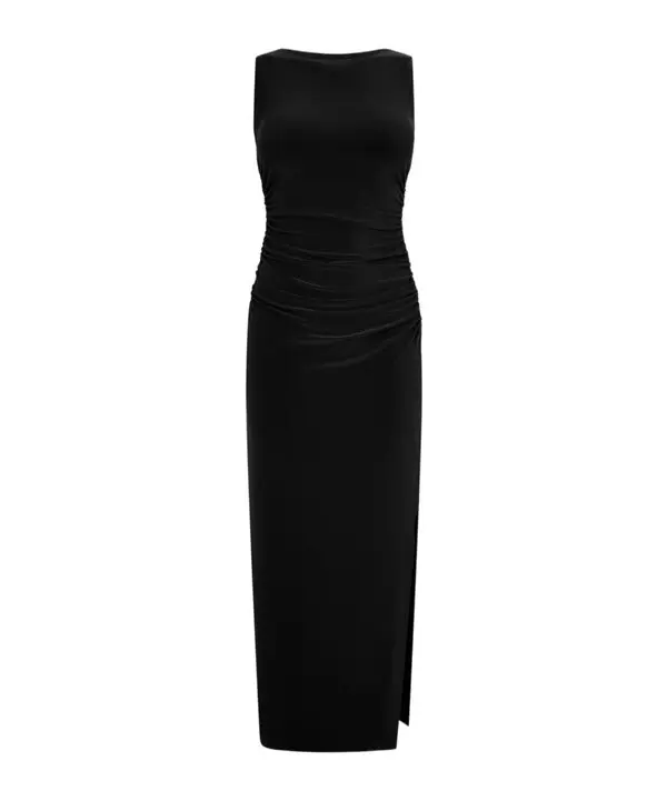 Norma Kamali Sleeveless Gown With Ruching And Slit