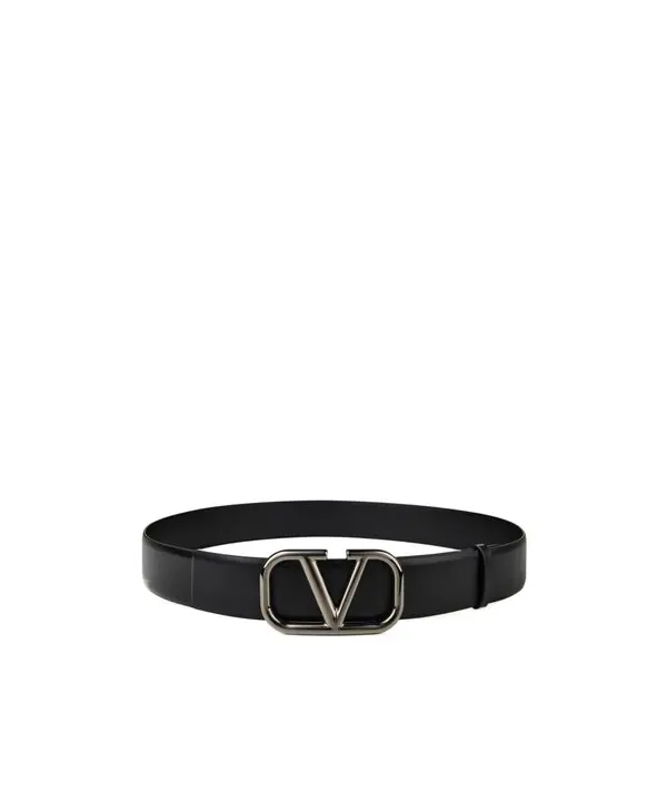 Valentino Garavani Logo Detail Leather Belt