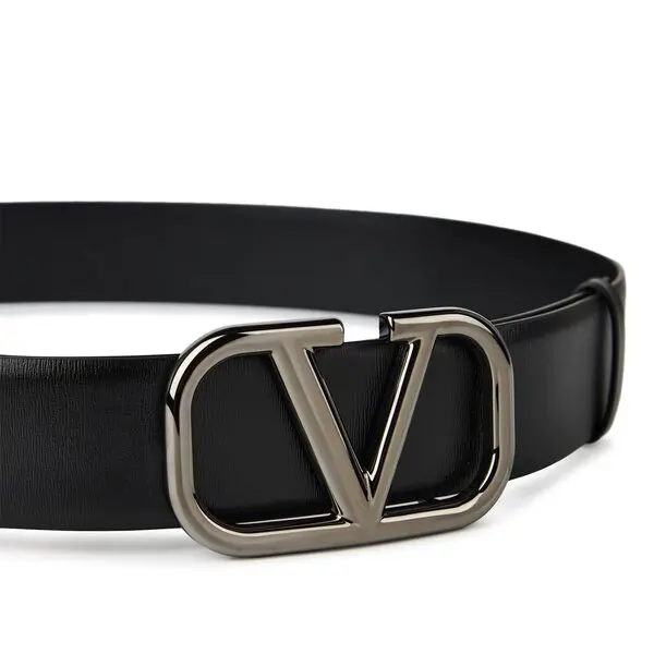 Valentino Garavani Logo Detail Leather Belt