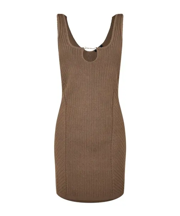 Jacquemus Ribbed Sleeveless Dress With Keyhole Detail