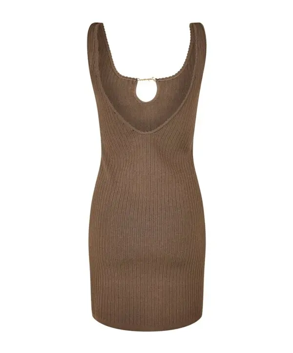 Jacquemus Ribbed Sleeveless Dress With Keyhole Detail