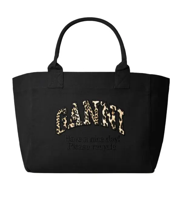 GANNI Leopard Print Tote Bag