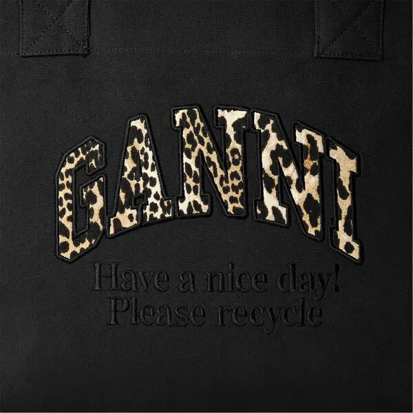 GANNI Leopard Print Tote Bag