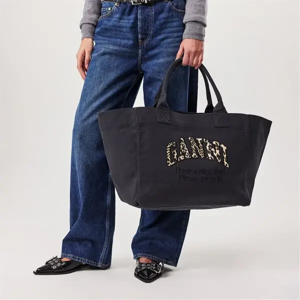 GANNI Leopard Print Tote Bag