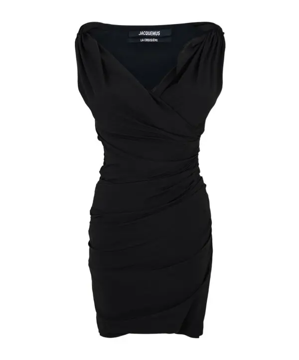 Jacquemus Off-the-shoulder Dress With Pleating