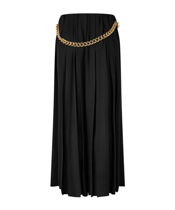 Balenciaga Pleated Skirt With Gold Chain Detail