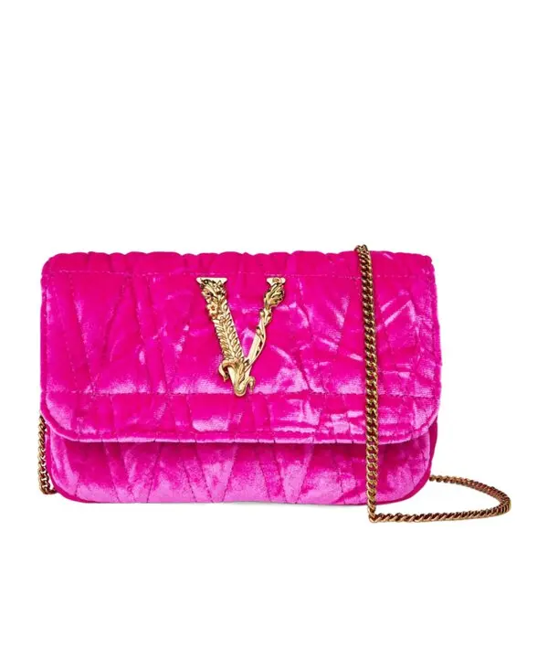 Versace Velvet Logo Crossbody Bag
