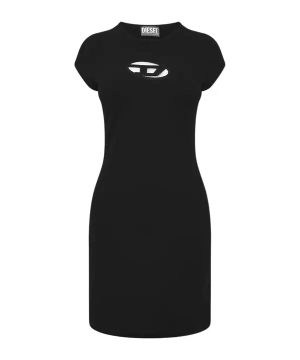 DIESEL® Logo Cut-out Short Sleeve Mini Dress