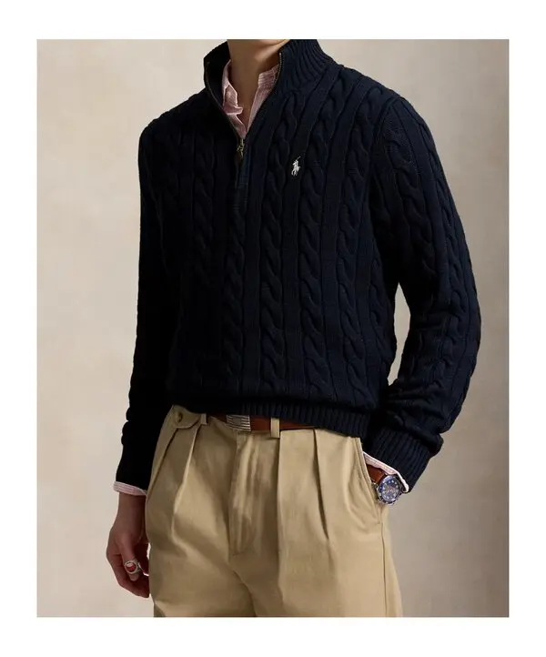Polo Ralph Lauren Cable-knit Quarter-zip Sweater
