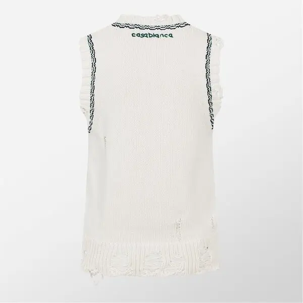 Casablanca Crew Neck Sleeveless Baseball Knit Jumper