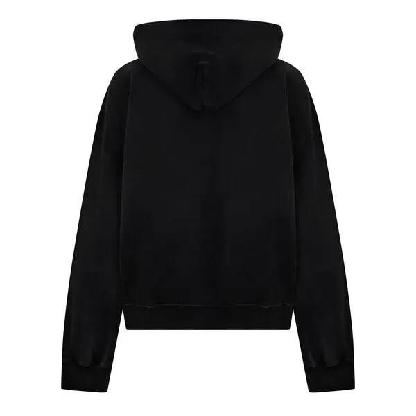 Off-White Vintage Wash Logo Print Drawstring Hoodie