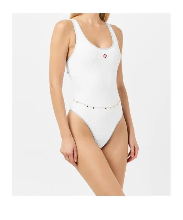 Casablanca Sleeveless Round Neck One-piece Swimsuit With Cut-out Detail