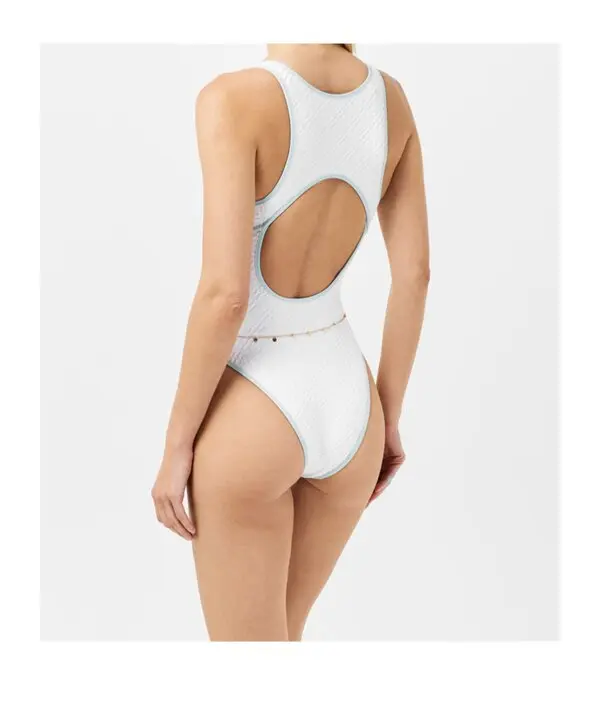 Casablanca Sleeveless Round Neck One-piece Swimsuit With Cut-out Detail