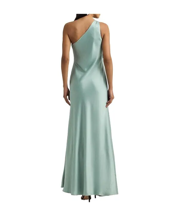 Ralph Lauren Satin Charmeuse One-shoulder Gown