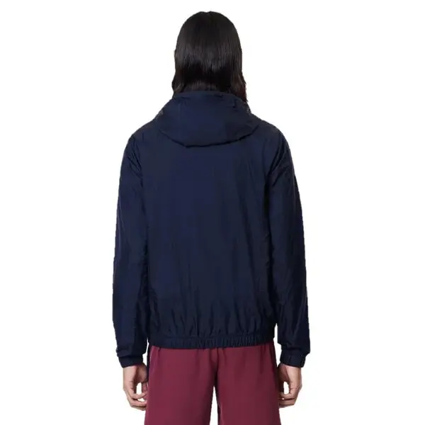 Lacoste Navy Hooded Windproof Casual Jacket With Tennis Collaboration Design