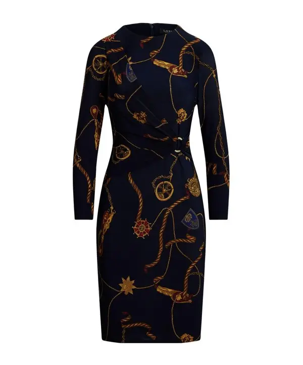 Ralph Lauren Nautical Print Midi Dress