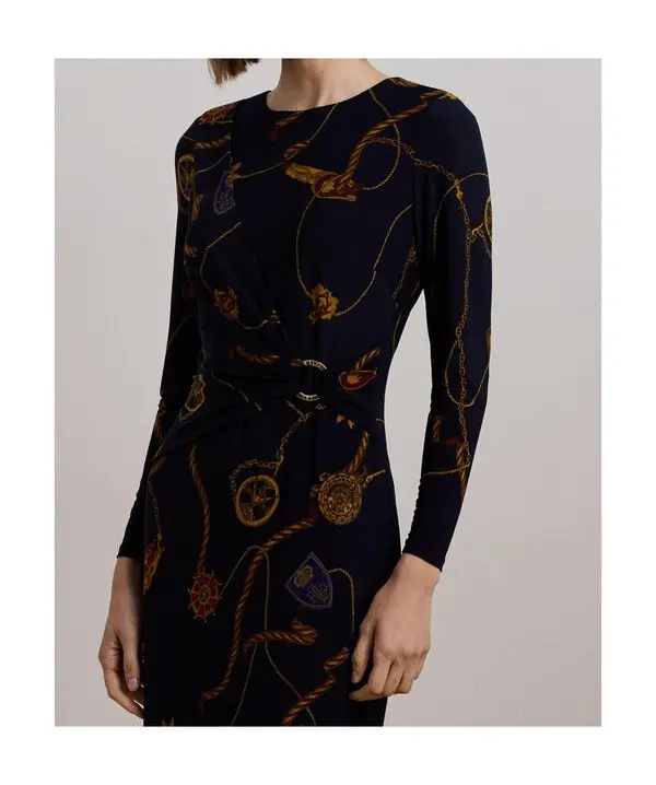 Ralph Lauren Nautical Print Midi Dress