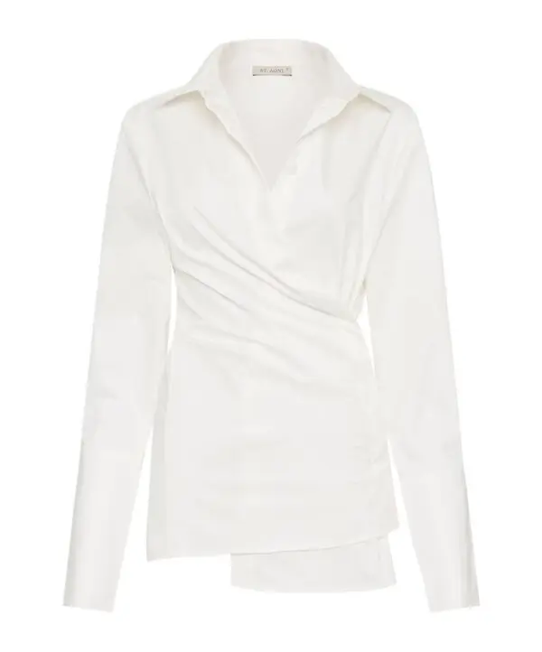 ST. AGNI Long Sleeve Shirt With Arched Hem