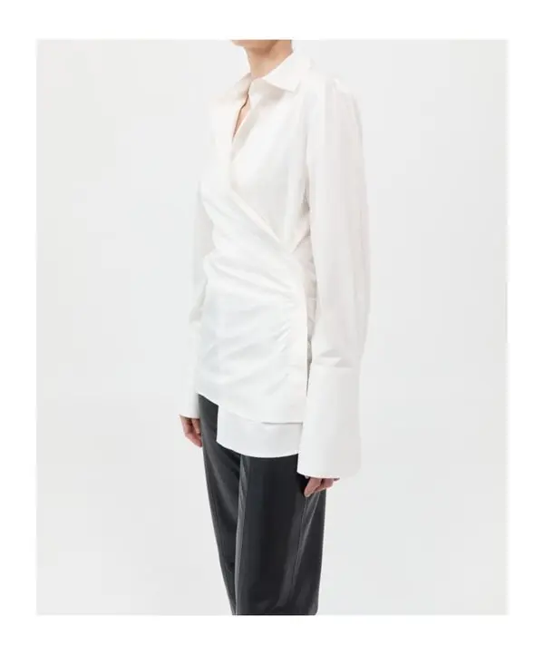 ST. AGNI Long Sleeve Shirt With Arched Hem