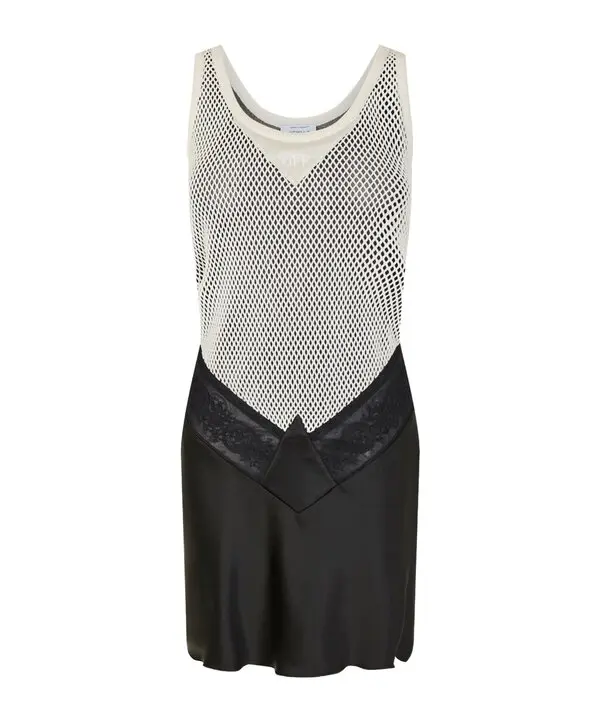 Off-White Lace Fishnet Dress