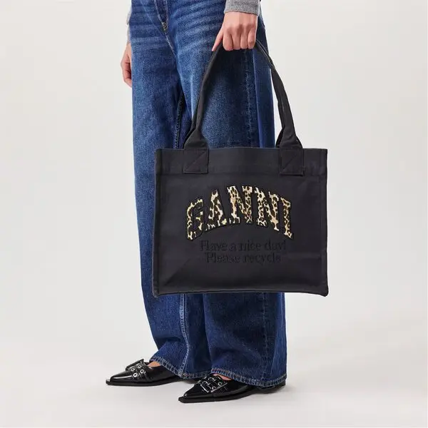 GANNI Logo Tote Bag