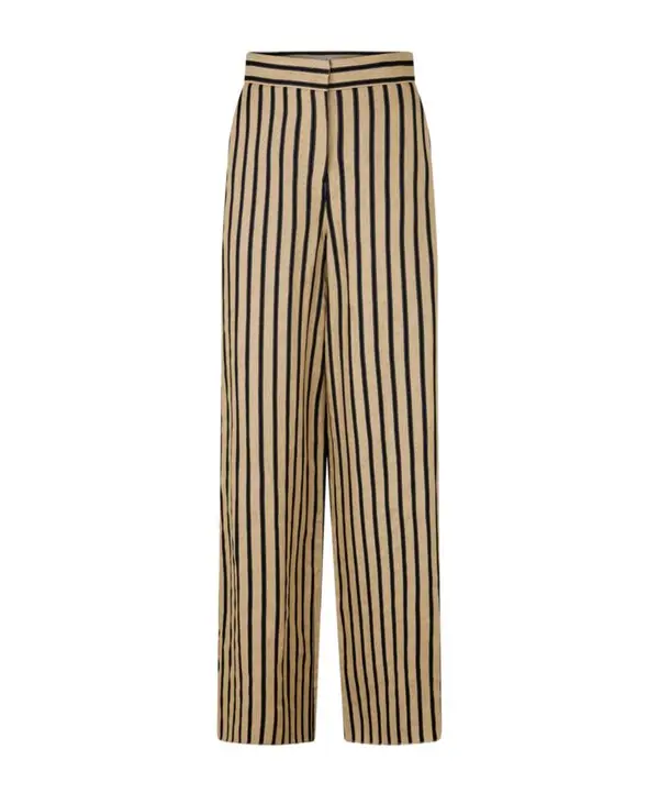 Max Mara Striped Palazzo Trousers - Nude