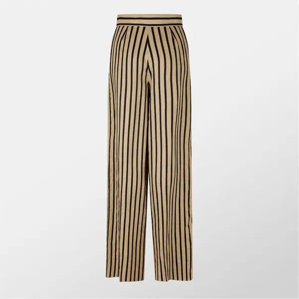 Max Mara Striped Palazzo Trousers - Nude
