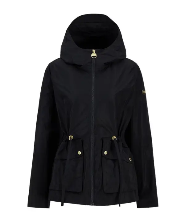 Barbour Long-sleeved Casual Jacket With Adjustable Waist And Drawstring Hood