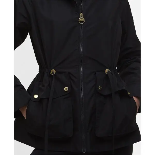 Barbour Long-sleeved Casual Jacket With Adjustable Waist And Drawstring Hood
